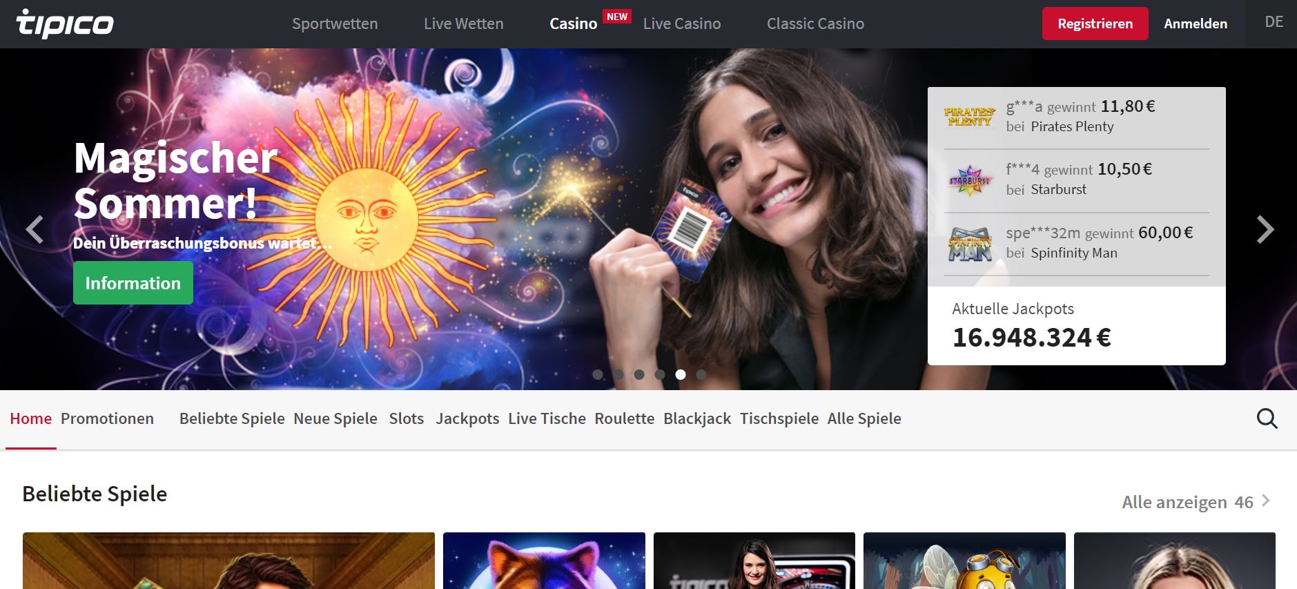 Tipico Casino | 200€ Bonus | Casinos-ohne-Einzahlung.com